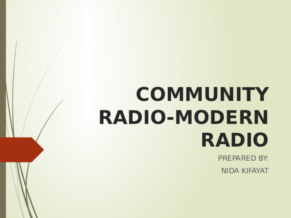 (PPT) Community Radio and Modern Radio