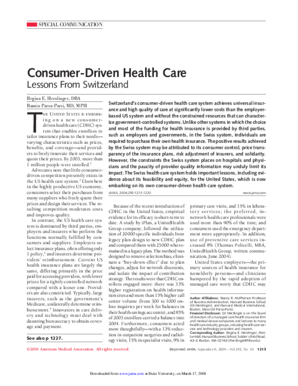 (PDF) Consumer-Driven Health Care