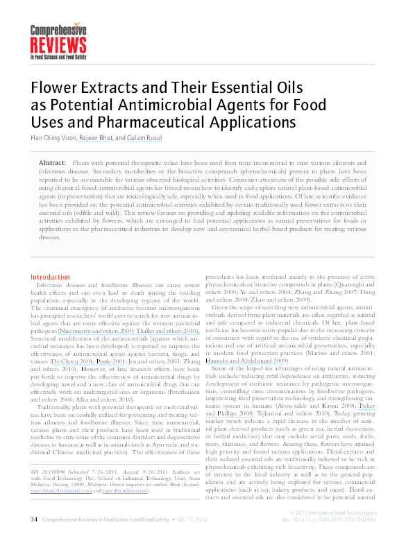 (PDF) Flower Extracts and Their Essential Oils as Potential ...