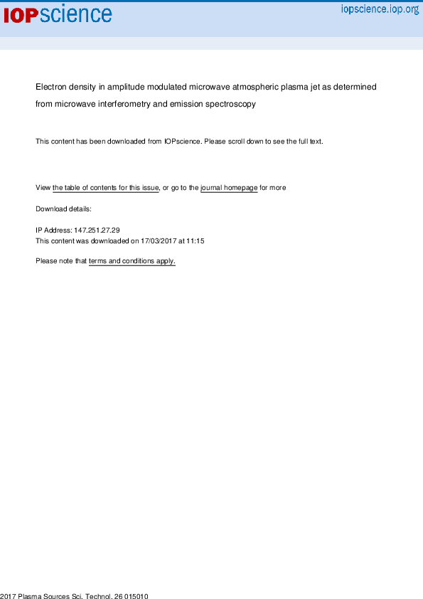 (PDF) Electron density in amplitude modulated microwave atmospheric ...