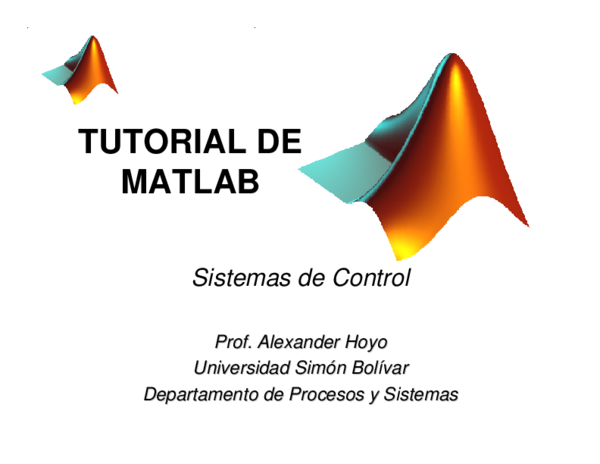 (PDF) TUTORIAL DE MATLAB Sistemas de Control
