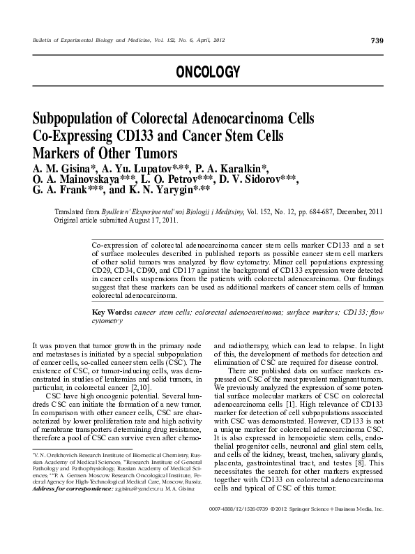 (PDF) The most reliable surface marker for the identification of ...