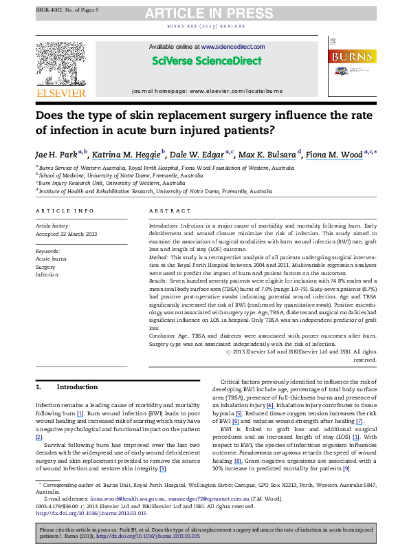 (PDF) Does the type of skin replacement surgery influence the rate of ...