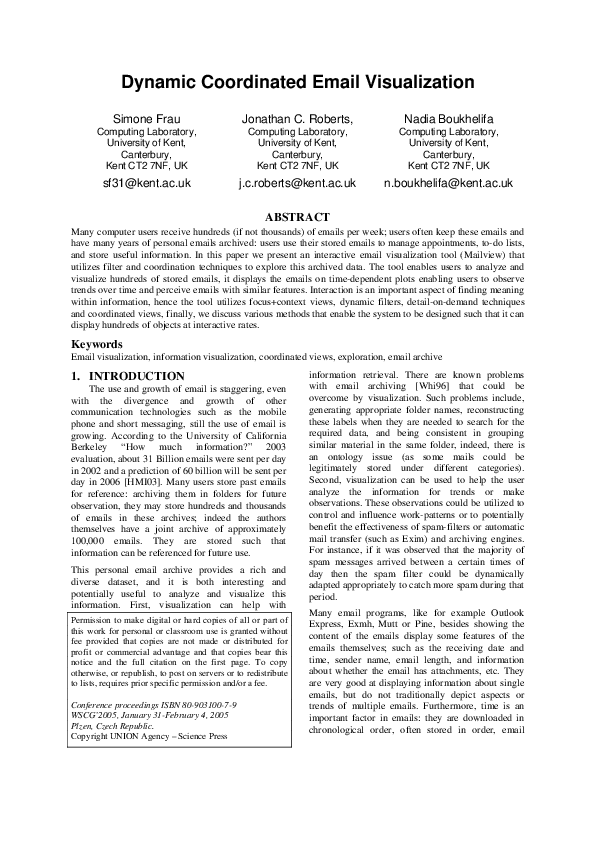 (PDF) Dynamic Coordinated Email Visualization