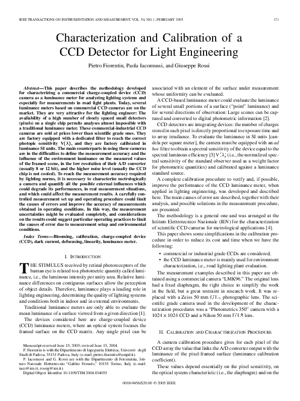 (PDF) Characterization and calibration of a CCD detector for light ...