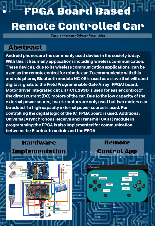 Pdf Fpga Board Based Remote Controlled Car