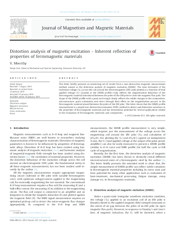 (PDF) Distortion analysis of magnetic excitation – Inherent reflection ...