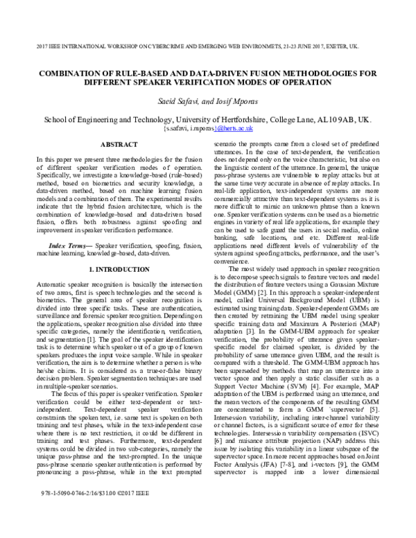 Pdf Combination Of Rule Based And Data Driven Fusion Methodologies