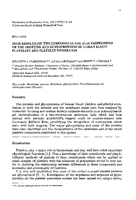 (PDF) High resolution two-dimensional gel electrophoresis of the ...
