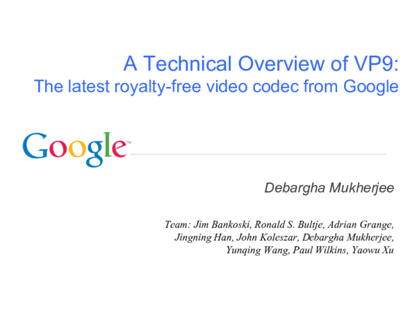 (PDF) Google Confidential and Proprietary A Technical Overview of VP9 ...