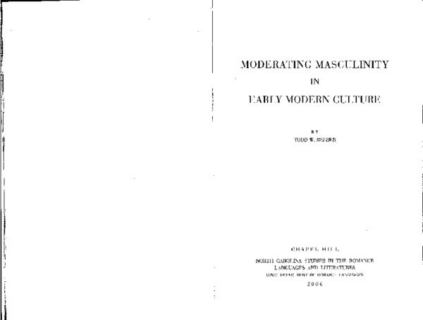 (PDF) Moderating Masculinity in Early Modern Culture