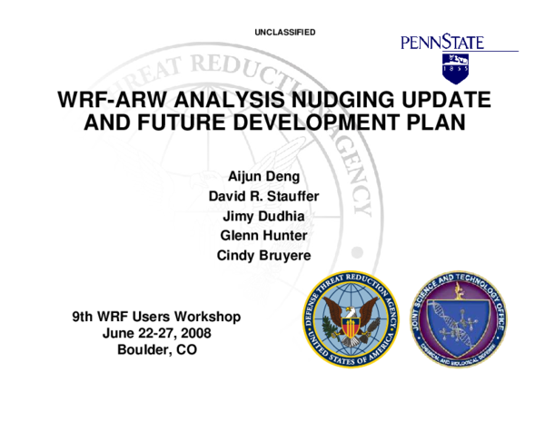 (PDF) WRF-ARW analysis nudging update and future development plan