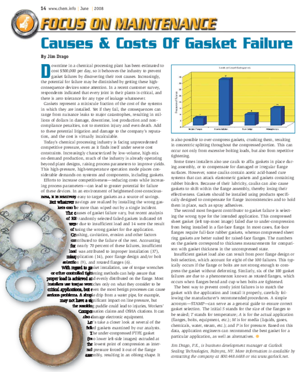 (PDF) Causes and Costs of Gasket Failure