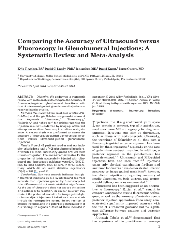 (PDF) Comparing the accuracy of ultrasound versus fluoroscopy in ...