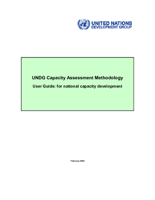 (DOC) UNDG Capacity Assessment User Guide Feb 2008 FINAL