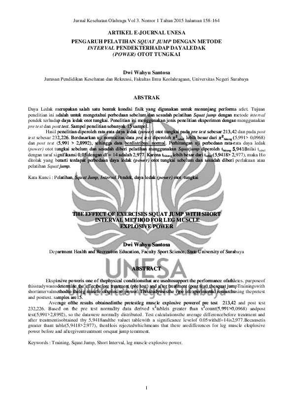 (PDF) ARTIKEL E-JOURNAL UNESA PENGARUH PELATIHAN SQUAT JUMP DENGAN METODE INTERVAL ...