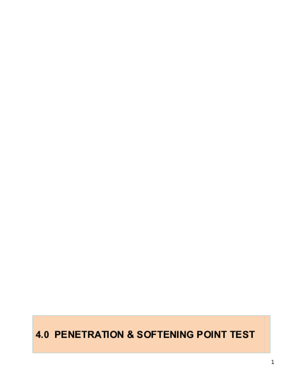 (DOC) PENETRATION & SOFTENING POINT TEST