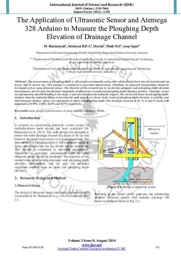(PDF) The Application of Ultrasonic Sensor and Atemega 328 Arduino to ...