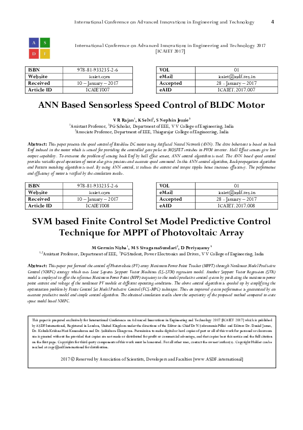 Pdf Ann Based Sensorless Speed Control Of Bldc Motor