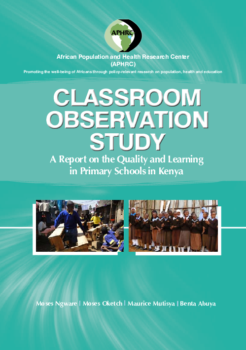 (PDF) Classroom Observation Study: A report on the quality and learning ...