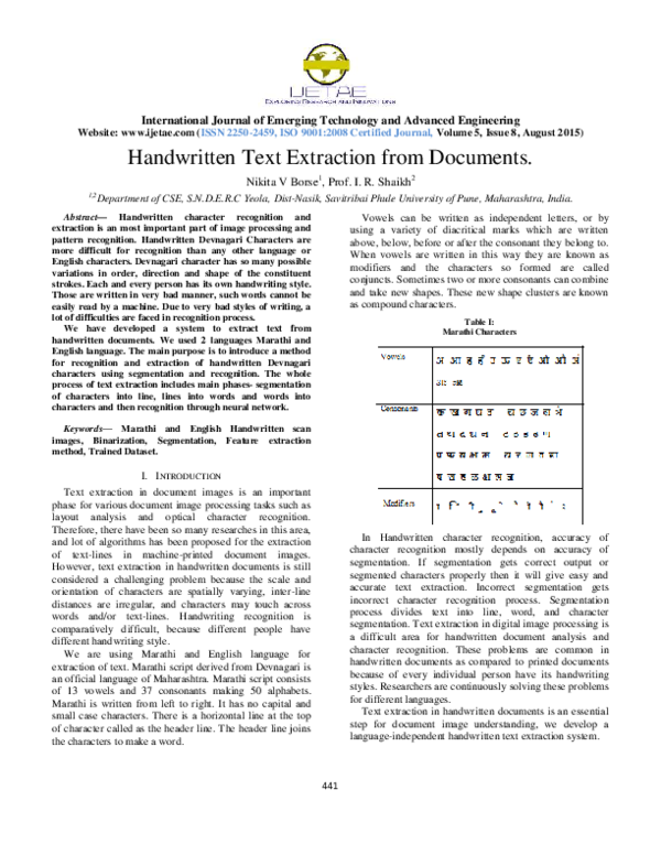 Pdf Handwritten Text Extraction From Documents