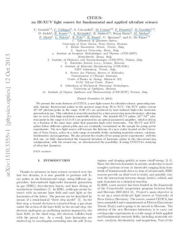(PDF) CITIUS: An infrared-extreme ultraviolet light source for ...