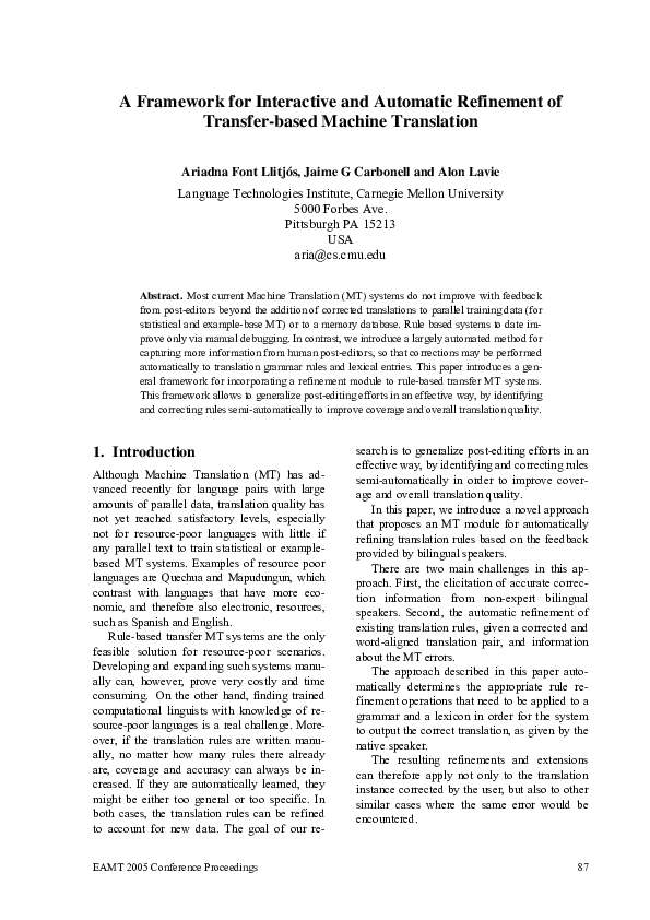 (PDF) A framework for interactive and automatic refinement of transfer ...