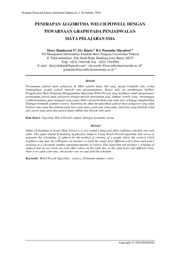 (PDF) Penerapan Algortima Welch Powell Dengan Coloring Graph