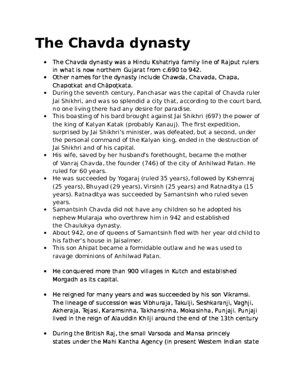 (DOC) The Chavda dynasty