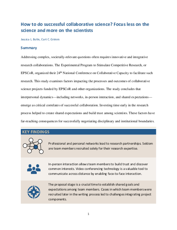 (PDF) How to do successful collaborative science? Focus less on the ...