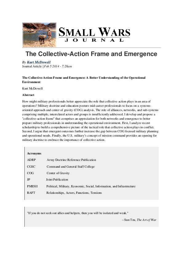 (PDF) The Collective-Action Frame and Emergence The Collective-Action ...