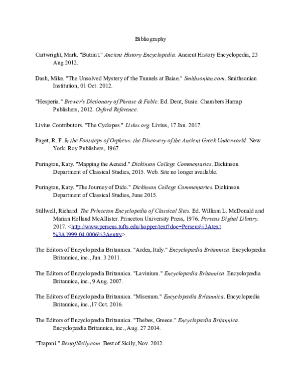 (DOC) Aeneid Map Project Bibliography