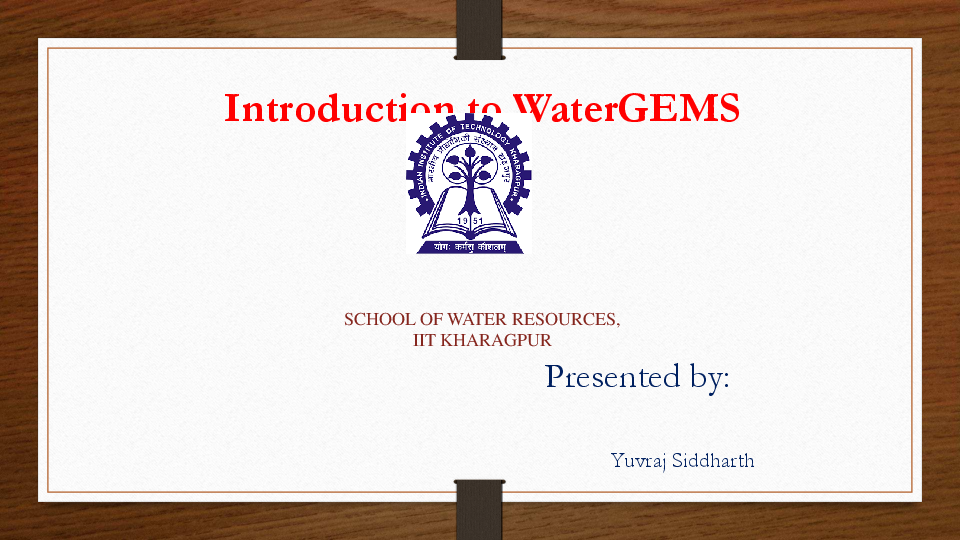 (PDF) Introduction to WaterGEMS