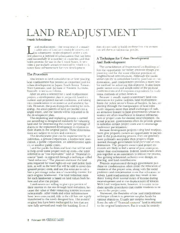 (PDF) LAND READJUSTMENT