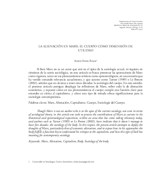 (PDF) LA ALIENACION SEGUN MARX