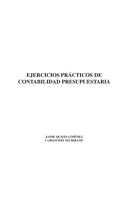 (PDF) EJERCICIOS PRÁCTICOS DE CONTABILIDAD PRESUPUESTARIA