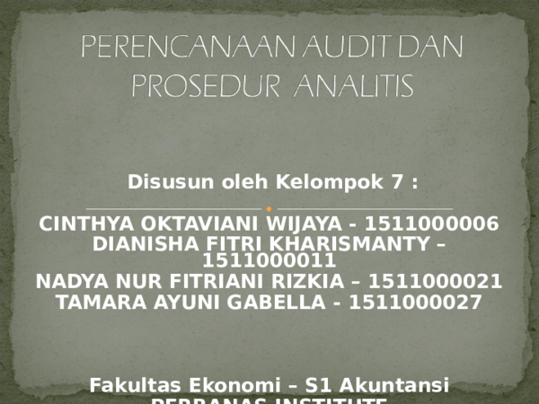 (PPT) AUDIT KELOMPOK 7 PROSEDUR ANALITIS 1