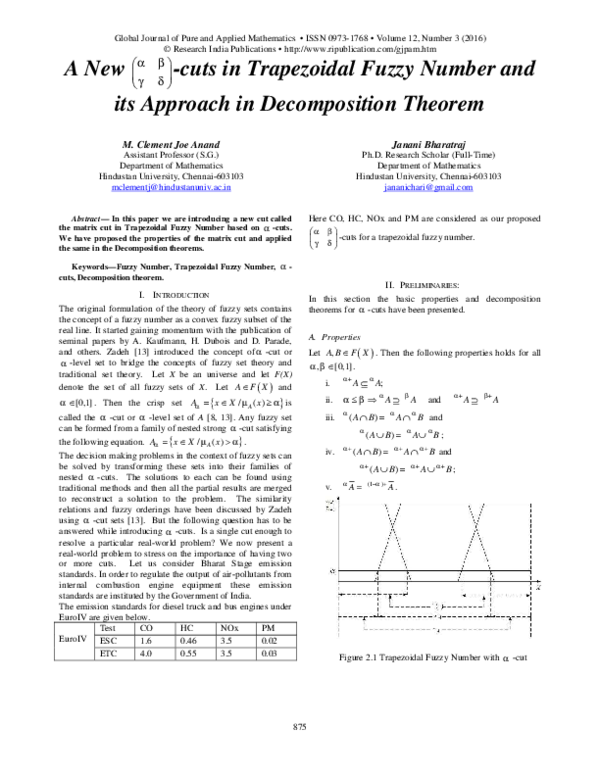 (PDF) A New Alpha, Beta, Gamma, Delta -cuts in Trapezoidal Fuzzy Number and its Approach in ...