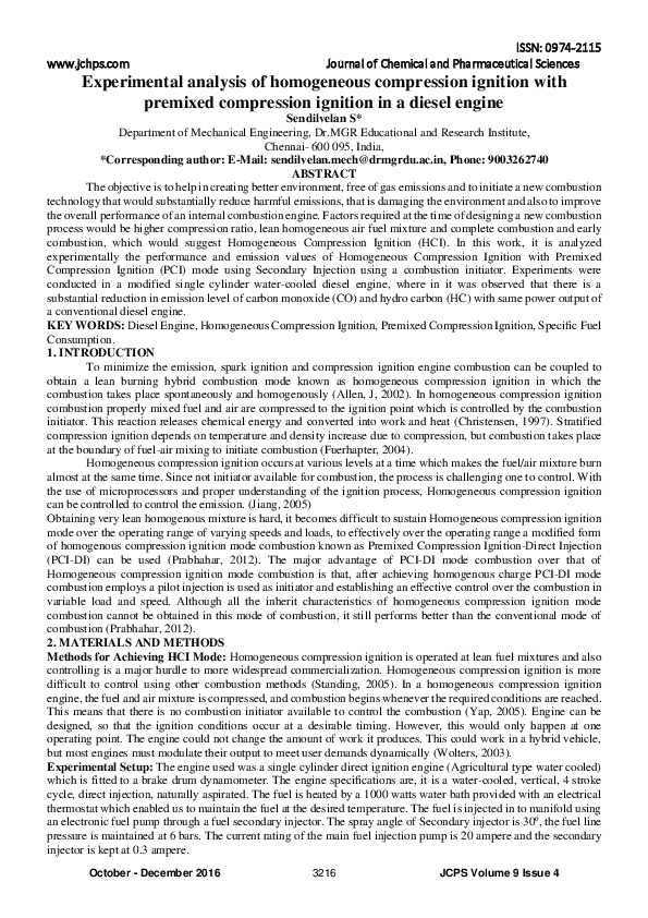 (PDF) Experimental analysis of homogeneous compression ignition with premixed compression ...