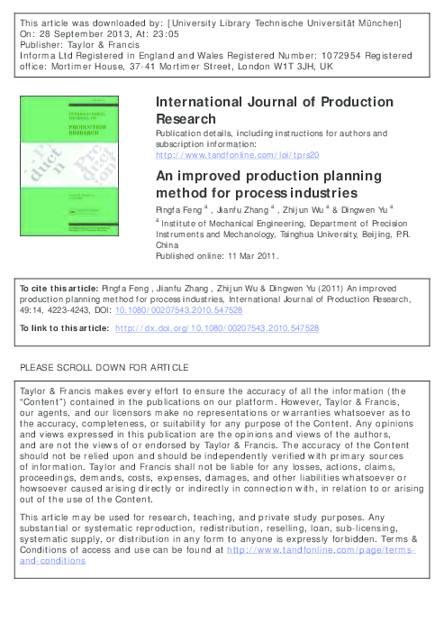 (PDF) International Journal of Production Research An improved ...