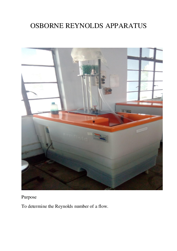 (PDF) OSBORNE REYNOLDS APPARATUS