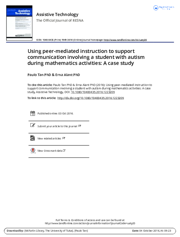 (PDF) Using peer-mediated instruction to support communication ...