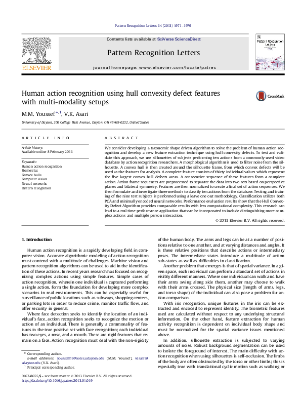 Pdf Human Action Recognition Using Hull Convexity Defect Features With Multi Modality Setups