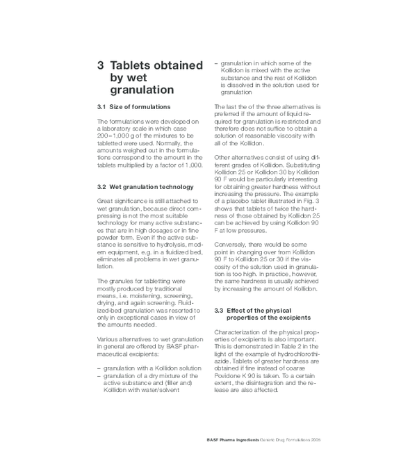 (PDF) BASF Pharma Ingredients Generic Drug Formulations 2005