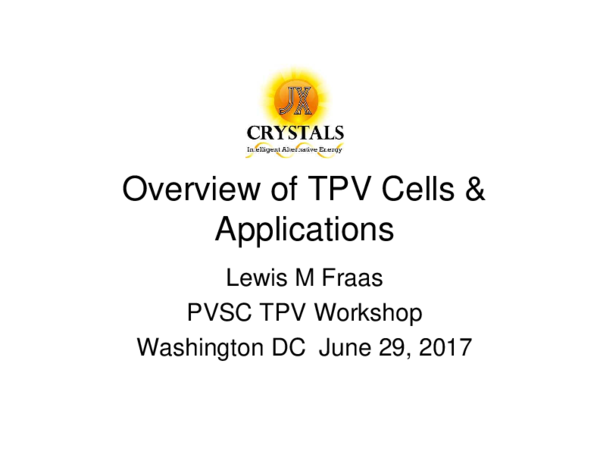 (PDF) Overview of TPV Cells & Applications