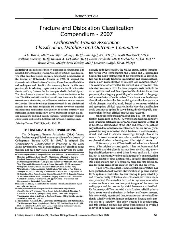 (PDF) Fracture and Dislocation Classification Compendium for Children