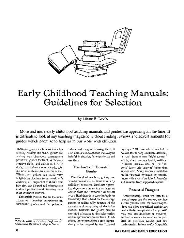 (PDF) Early childhood teaching manuals: Guidelines for selection