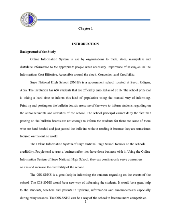 (DOC) INTRODUCTION Background of the Study