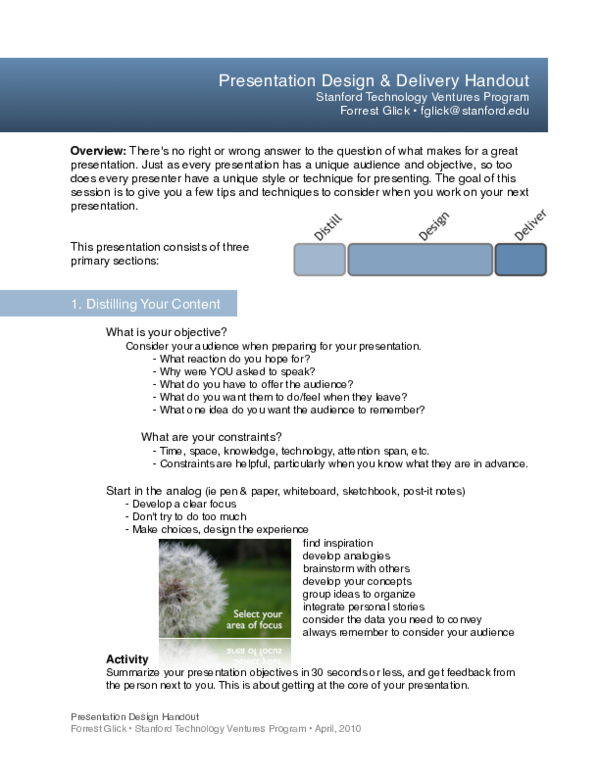 (PDF) Presentation Design handout