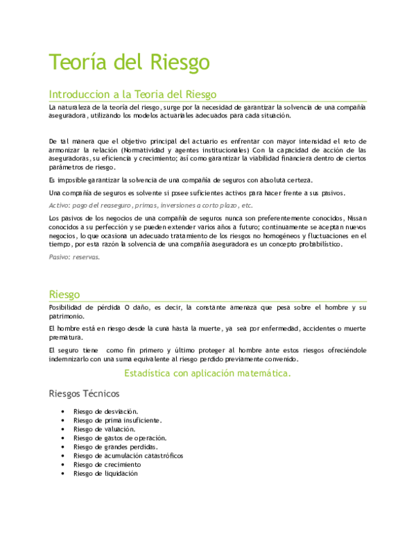 (DOC) Introduccion a la Teoria del Riesgo